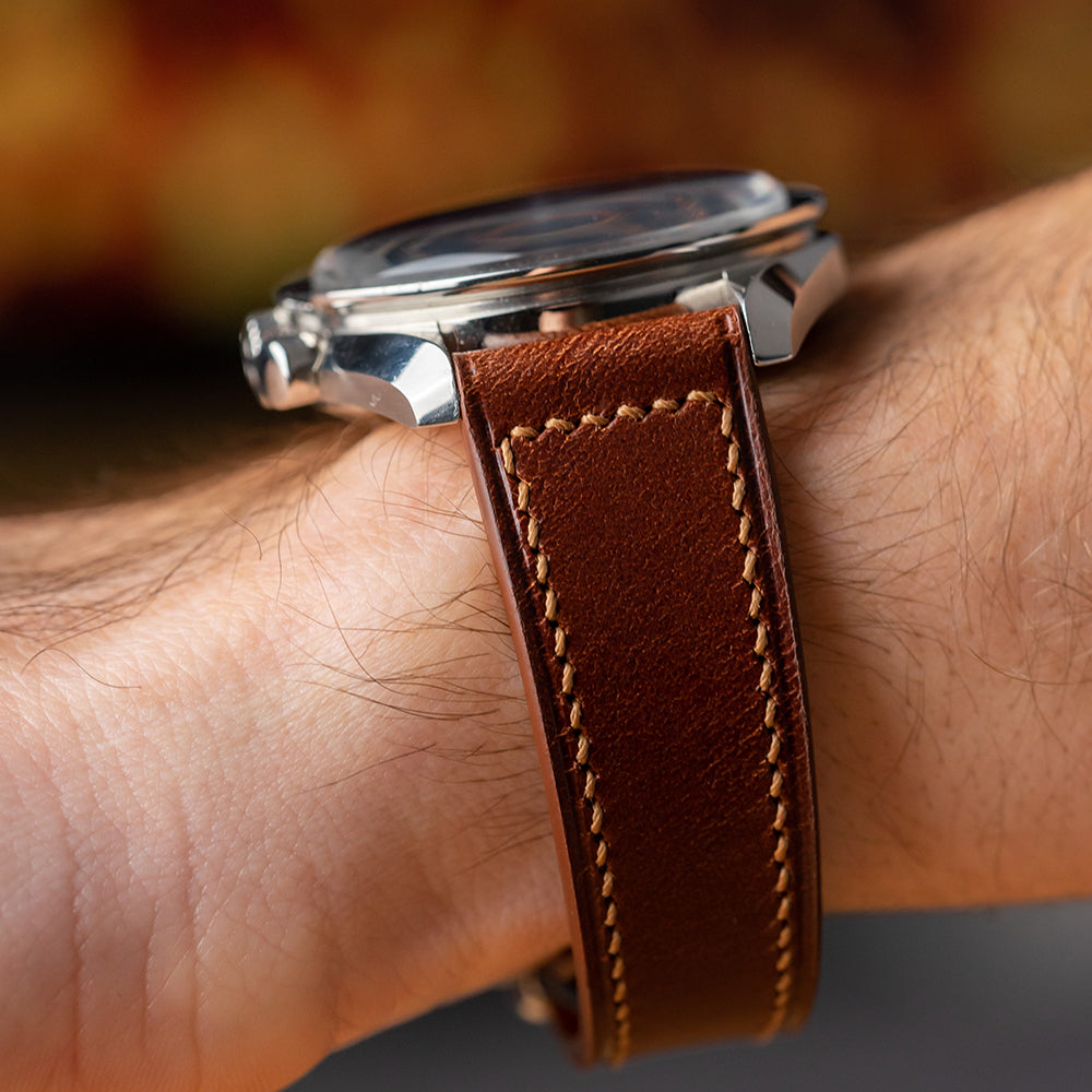 Calf & Goat Box Stitch Watch Straps