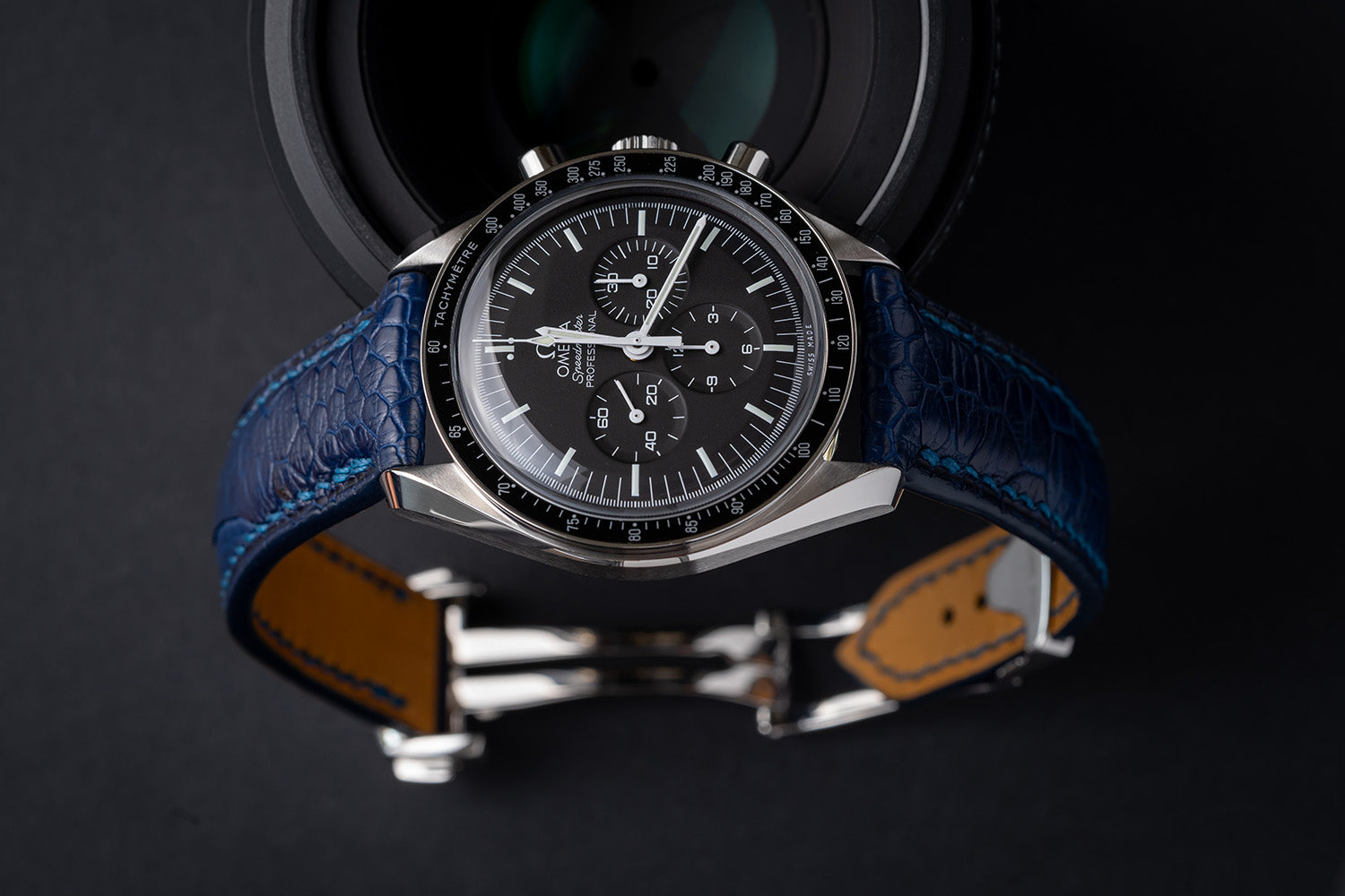 Ostrich Leg Omega-Style Deployant Watch Strap | Genteel Handmade