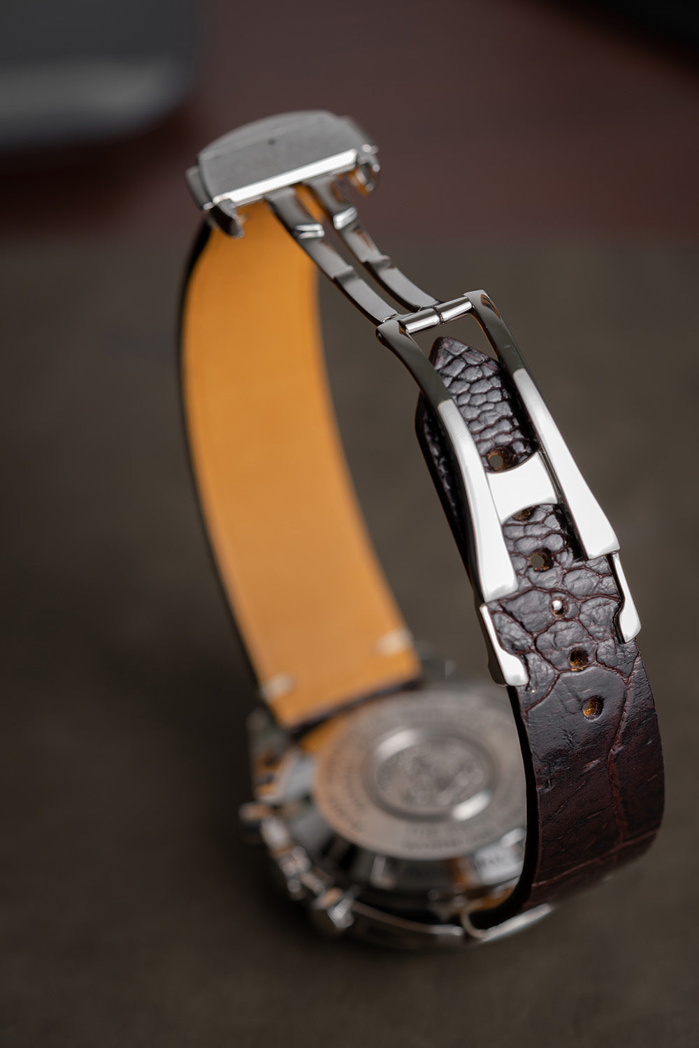 Ostrich Leg Omega-Style Deployant Watch Strap | Genteel Handmade